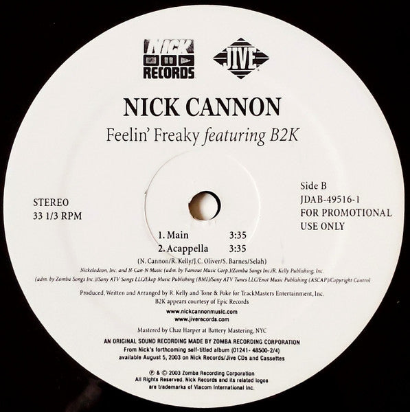 Nick Cannon Featuring B2K "Feelin' Freaky" (12" Single)